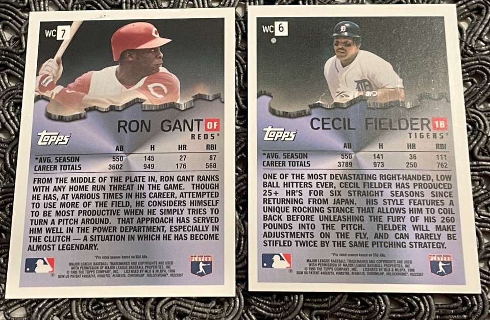 1995 Topps Chrome Ron Gant #7, Cecil Fielder #6 Wrecking Crew | eBay