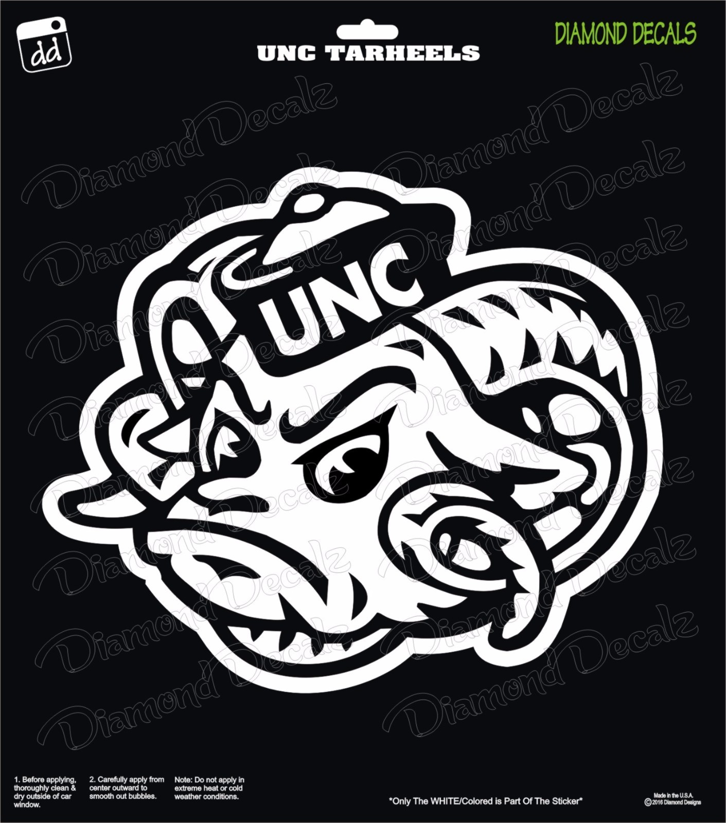 UNC Tarheels NCAA Design University Football Vinyl Decal Car Window ...