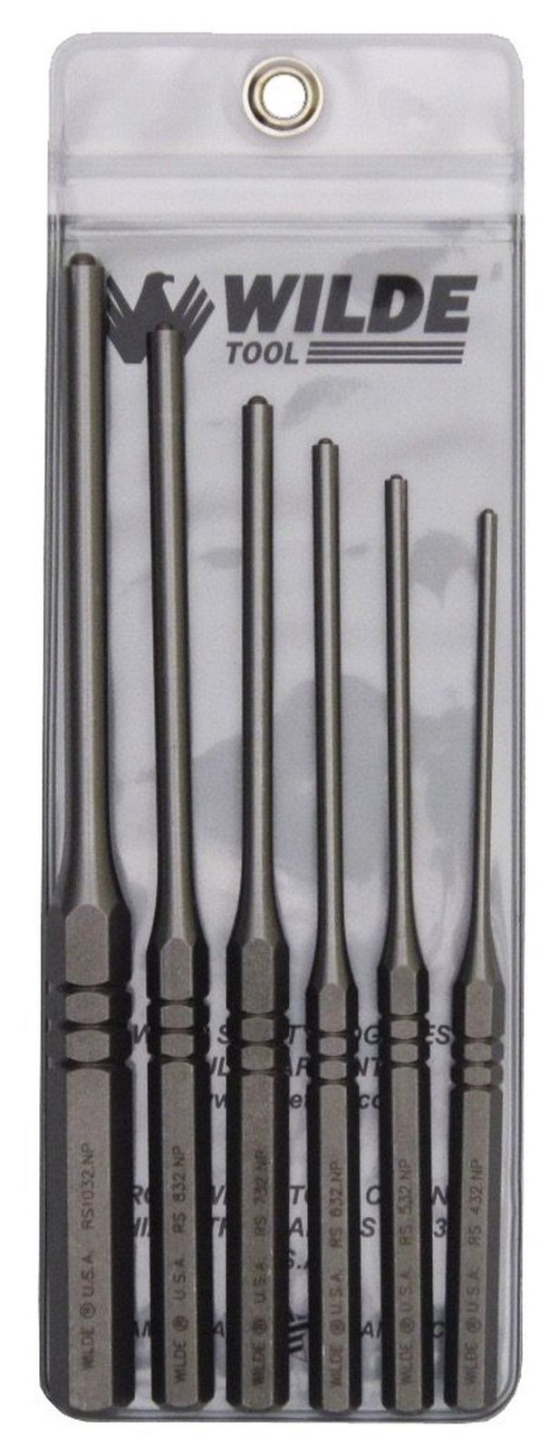 Wilde Tool 6pc Professional Roll Pin Spring Punch Set MADE IN USA w ...