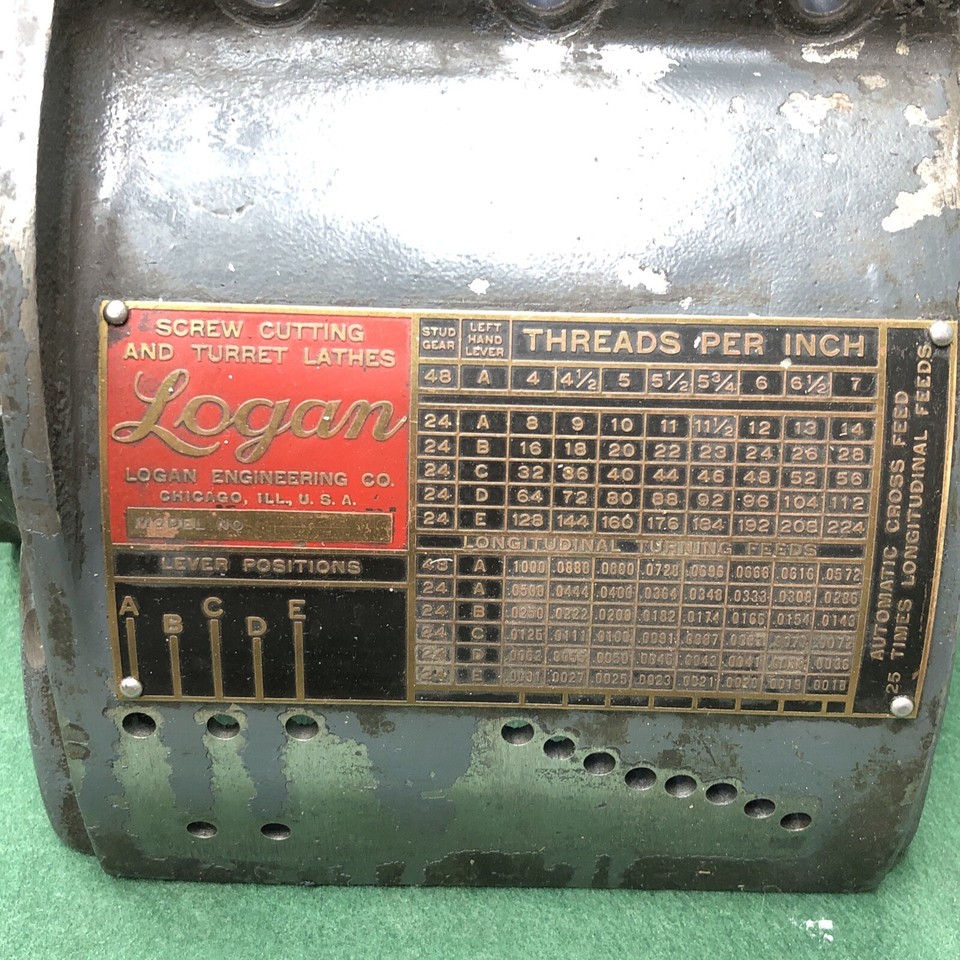 Logan 10" Lathe Quick Change Gear Box Casting With Data Plate | eBay