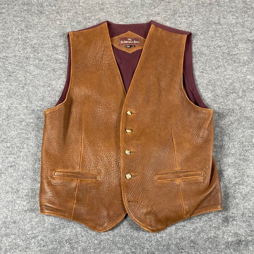 VTG Redwood Ross Vest Mens Medium Brown Leather Western Outdoors ...