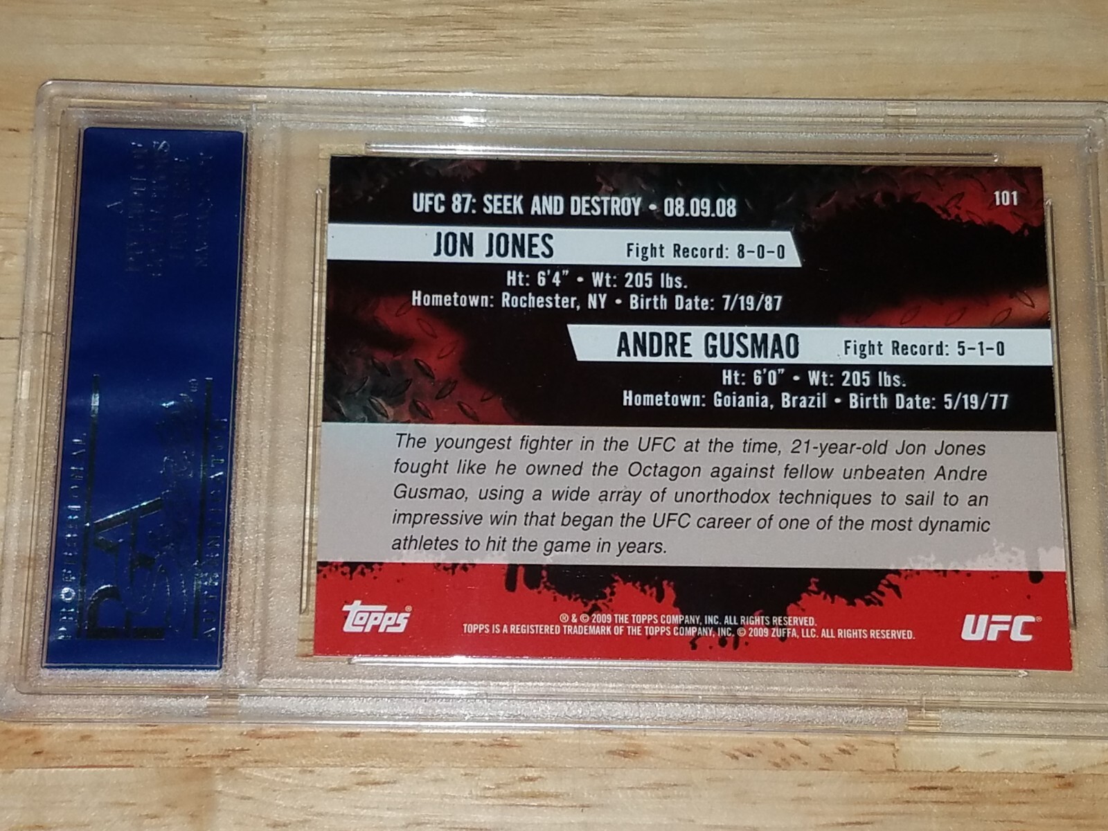 2009 Topps UFC Round 2 - UFC Debut Jon Jones, Andre Gusmao #101 Gold ...