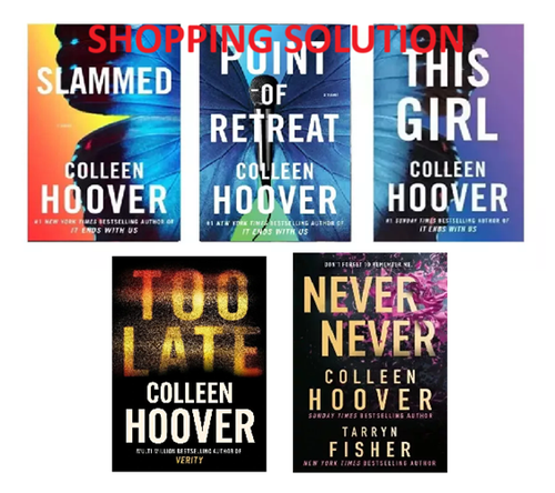 Slammed Series 3 Books Set+ Too Late+Never Never By Colleen Hoover ...
