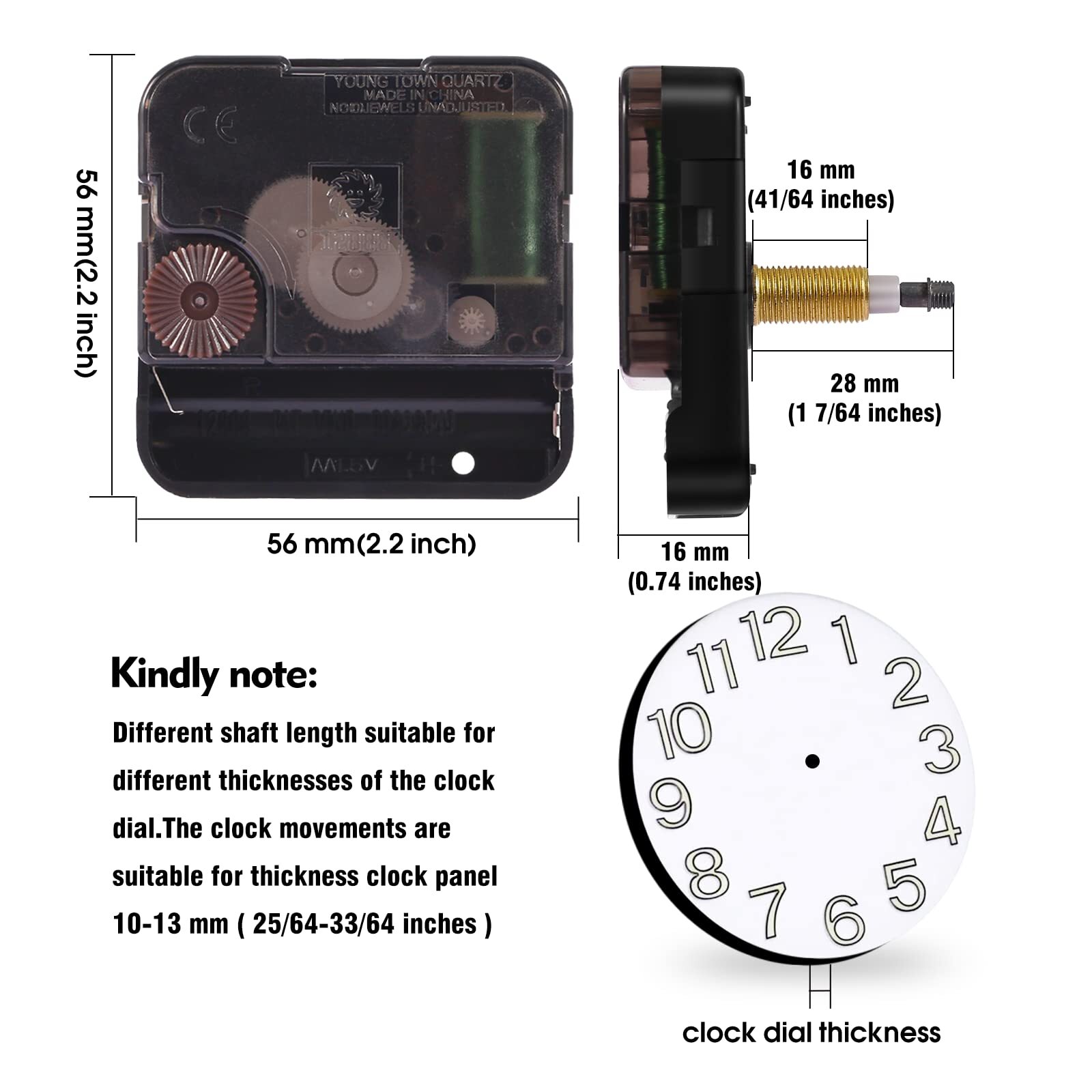 Large Wall Clock 12888 Movement Replacement I Shaft High Torque Clock ...