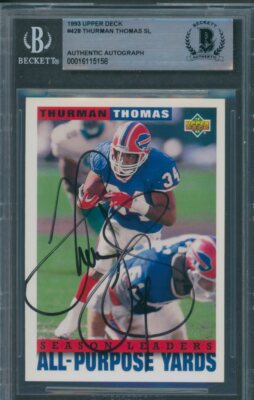 1993 Upper Deck #428 Thurman Thomas Beckett Authentic Autograph Signed ...