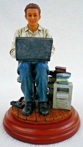 Computer Whiz Figurine Statue NIB New Tech Programmer Coder Free ...