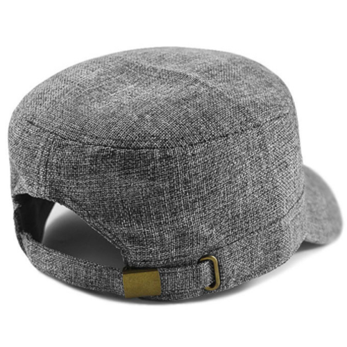 XL 57cm-62cm Linen Army Cap,Oversize Flat Top Cap,Breathable Plain ...