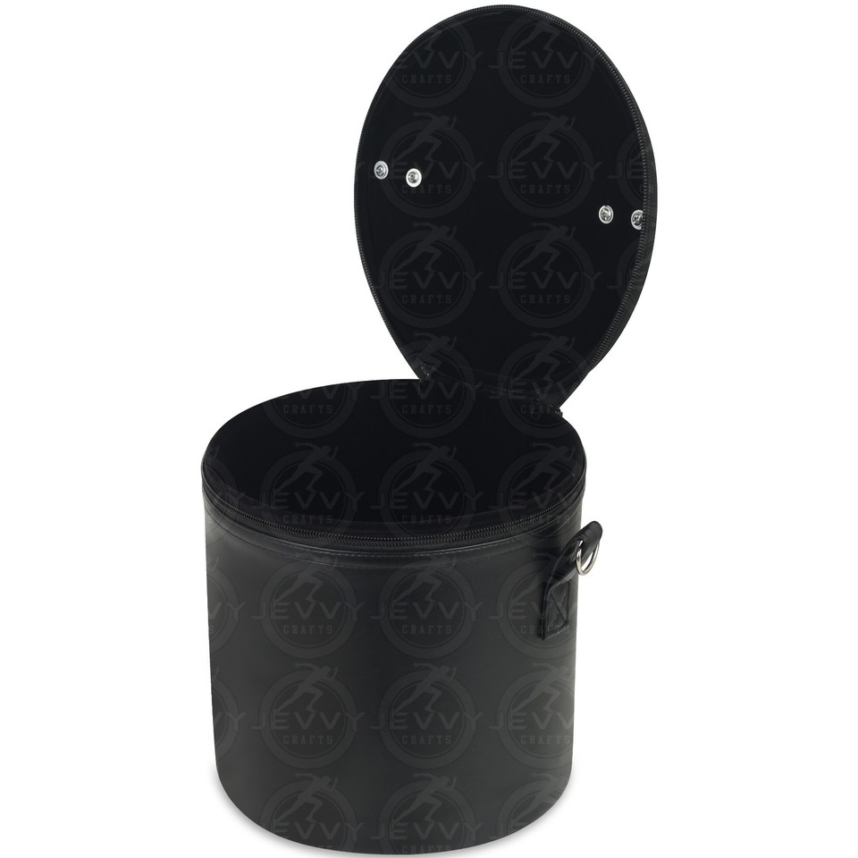 Plain Black Fez Hat Case Faux Leather with Strap | Velvet Lined Storage ...