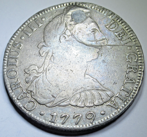 1779 Plugged Mexico Silver 8 Reales Spanish Colonial Dollar Antique ...