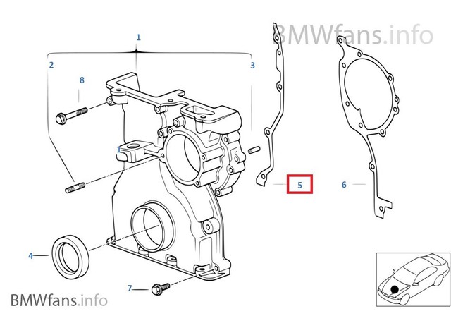 BMW 11141433639 Genuine OEM Factory Original Front Cover Gasket for ...
