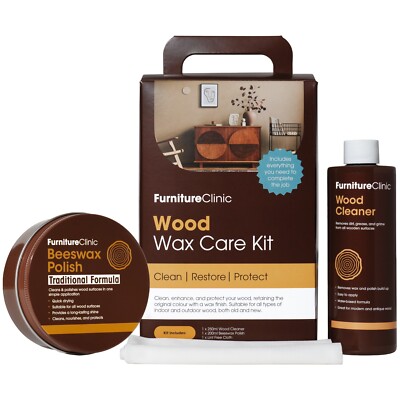 Wood Wax Care Kit to Clean Restore Polish & Protect Wooden Furniture ...