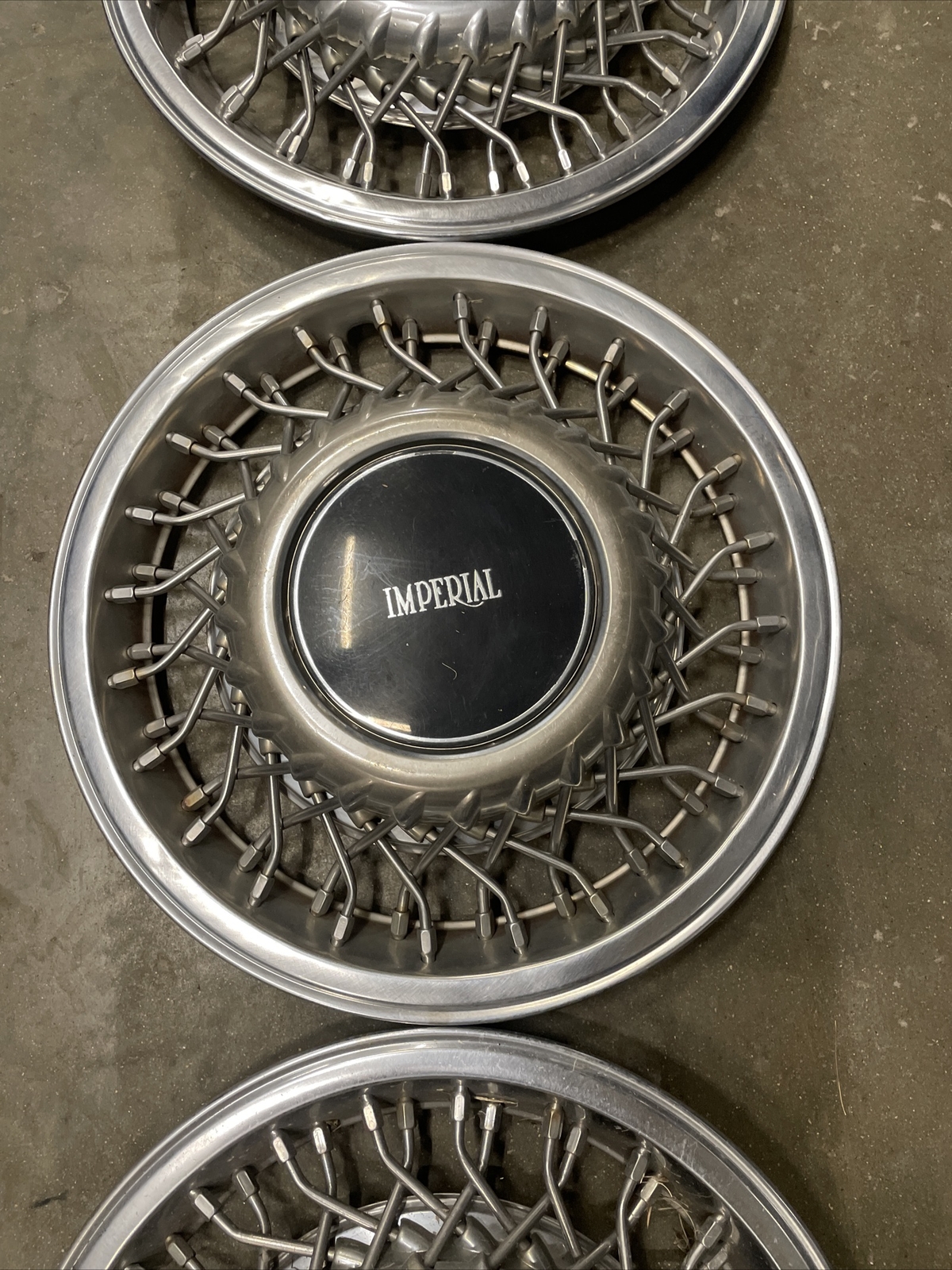 Imperial Hubcap Hub Cap Black Gold Insignia 4284982 CHRYSLER for sale ...