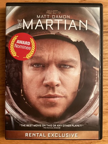 “The Martian” DVD with Matt Damon, Jessica Chastain, Kristen Wiig, Jeff ...