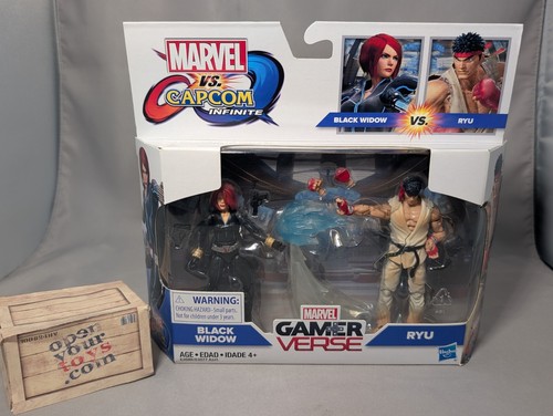 New Hasbro Marvel vs Capcom Infinite Black Widow vs Ryu Figures Gamer ...