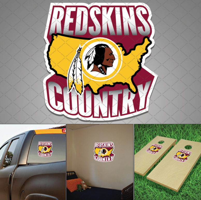 Washington Redskins Country Sticker Decal Vinyl Football Car Wall ...