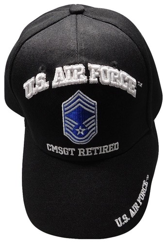 U.S. Air Force CMSGT Retired Black USAF Embroidered Ball Cap Hat ...