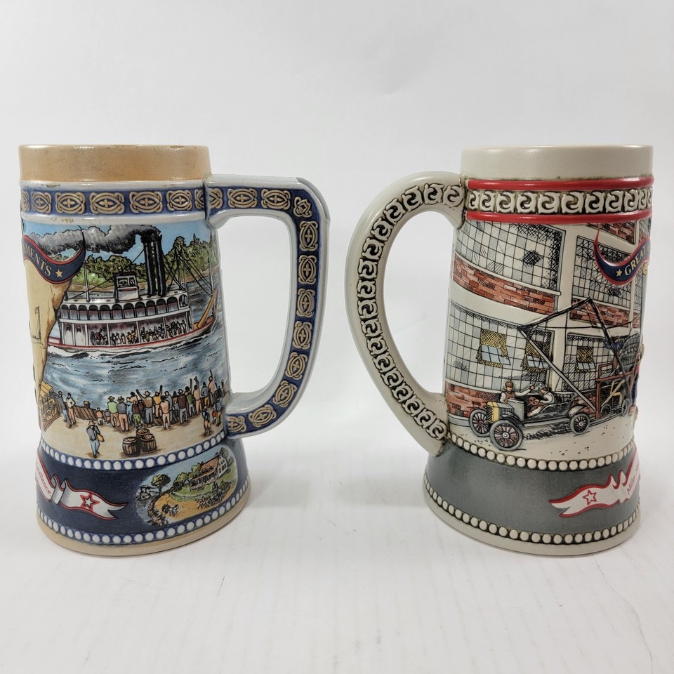 Miller High Life Great American Achievements BEER Steins LOT OF 4 | eBay