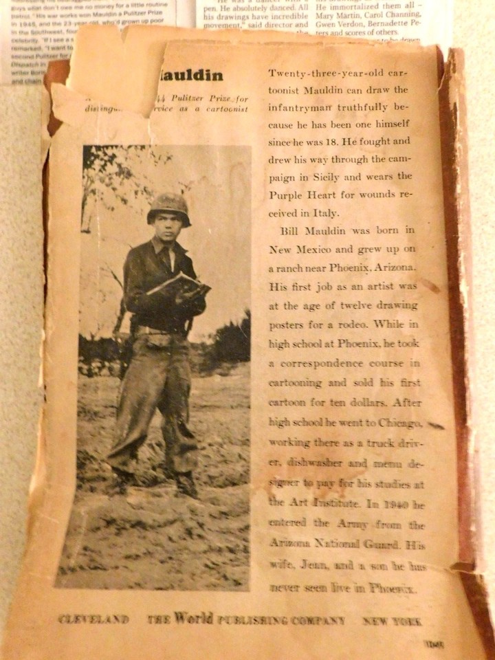 UP FRONT By Bill Mauldin 1st Edition 1945 World War Infantry Cartoons ...