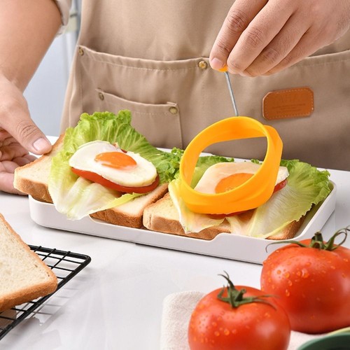Round/Square Reversible Omelette Mould Egg Ring Egg Frying Mold Pancake ...