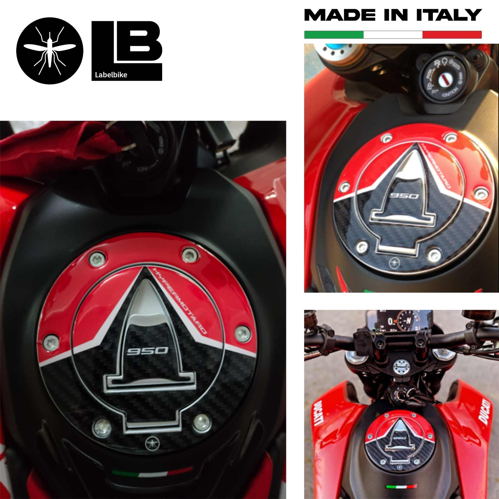 Sticker Resin 3D Fuel Cap Compatible for Motorcycle Ducati Hypermotard ...