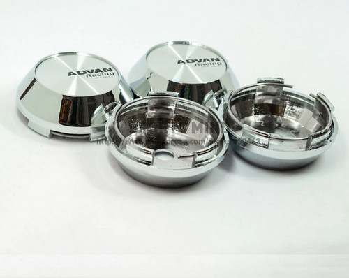 4x65mm Advan Racing Chrome Decals Wheel Center Hub Caps Emblem Rims ...