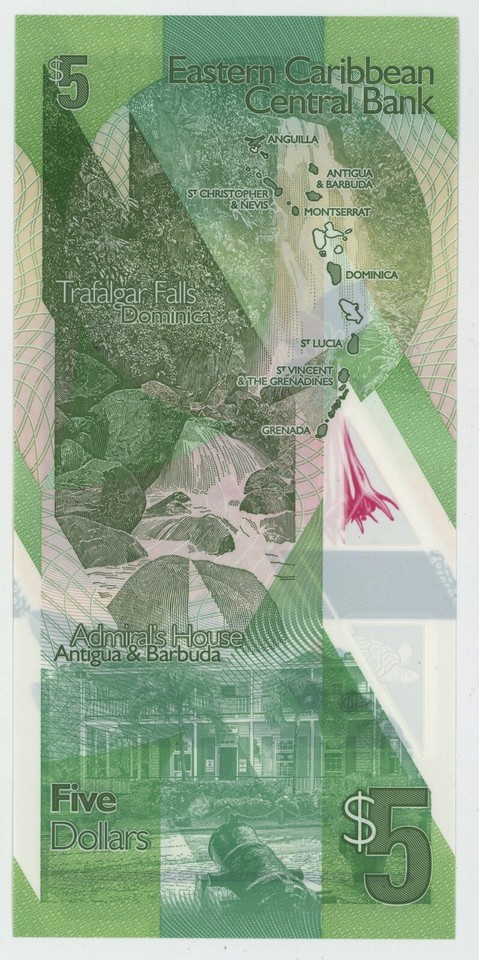East Caribbean 5 Dollars ND 2021 P 56 UNC Uncirculated Banknote | eBay