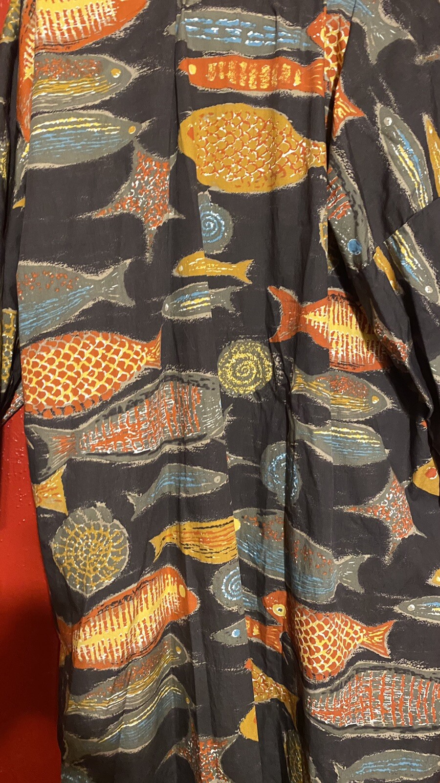 VINTAGE REYN SPOONER ALL OVER FISH PRINT ROBE SIZE L… - Gem