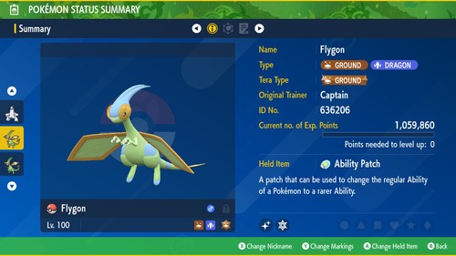 Pokemon Scarlet Violet Indigo Disk Shiny 6IV Flygon Fast Trade ...