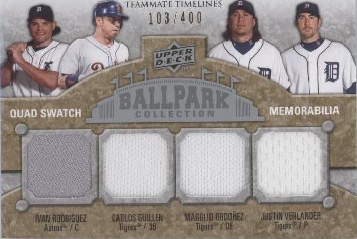 2009 Upper Deck Ballpark Collection - Teammate Timelines Quad Swatch ...