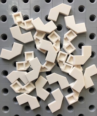 Lego White 2x2 Flat Tile 90 Deg With 45 Deg Cut Buildings Roof Floor ...