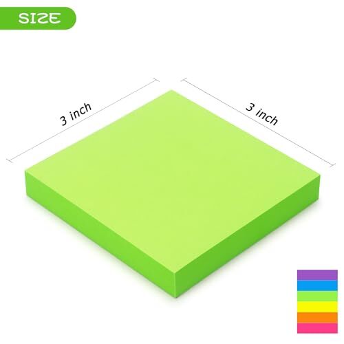 Pop Up Sticky Notes 3x3 Refills Self-Stick Notes 6 Bright Colors, 100 ...