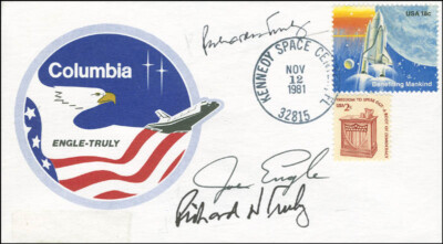 SPACE SHUTTLE COLUMBIA - STS - 2 CREW - COMMEMORATIVE ENVELOPE SIGNED ...
