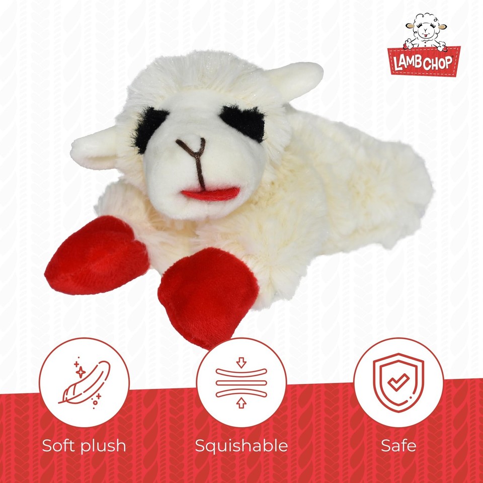 Multipet Lamb Chop Dog Plush Toy - Squeaky Toy for All Dogs - Extra ...