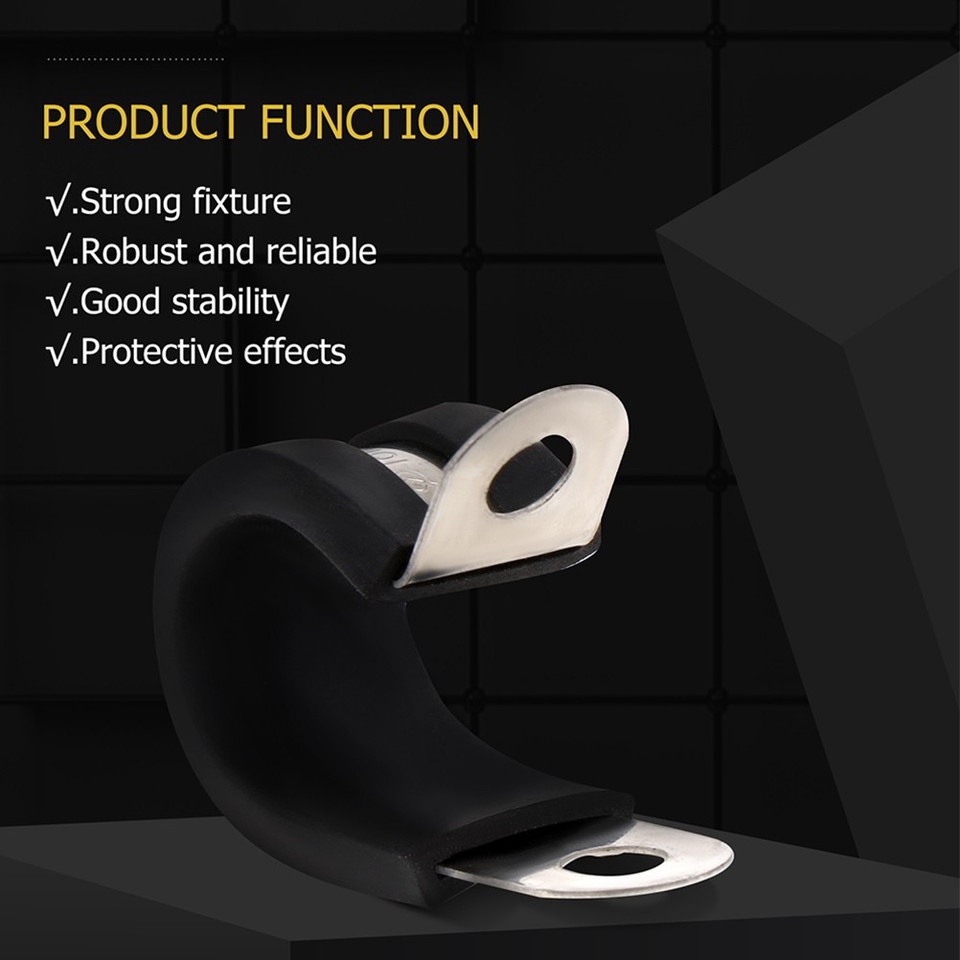 42 Pcs Rubber Pipe Clamp Tube Clamps Stainless Steel Cable Metal | eBay UK