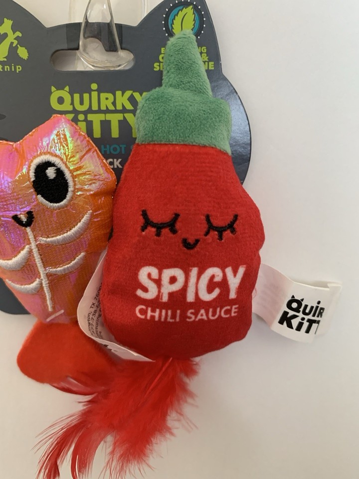 2pk Cat ( CATNIP & SILVERVINE ) Interactive Toy ( Shrimp & Chilli Sauce ...