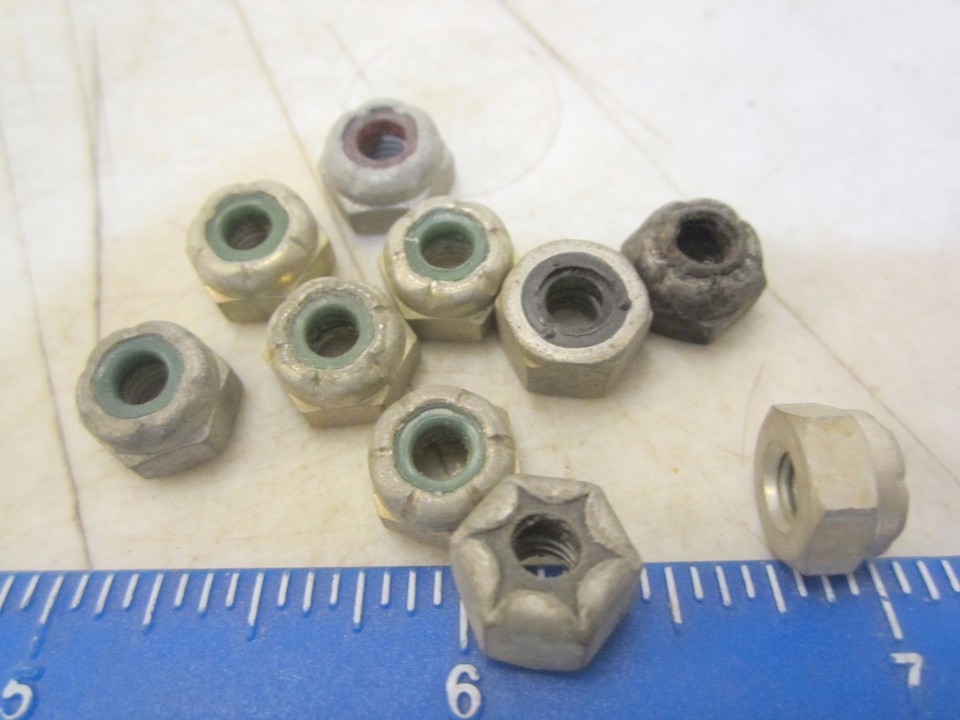 Airplane Aviation Parts Mix Lot Steel Gasket Nuts 3/8" OD 10-32 ID 1/4 ...