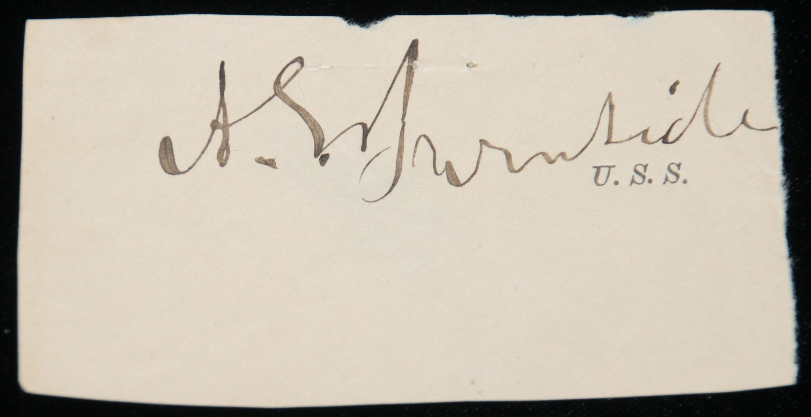 SIGNED GOVERNOR SENATOR CIVIL WAR GENERAL AMBROSE BURNSIDE AUTOGRAPHED ...