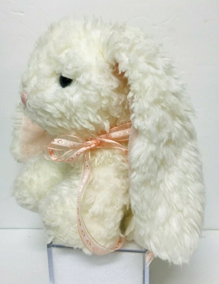 EASTER AURORA White Bunny RABBIT Pink Bow Ears 10” Plush Stuffed | eBay