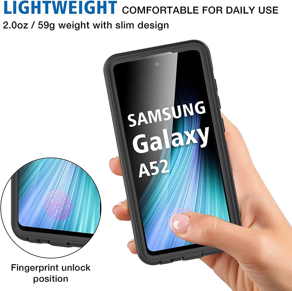 For Samsung Galaxy A52 5G Waterproof Case Built-in Screen Protector ...