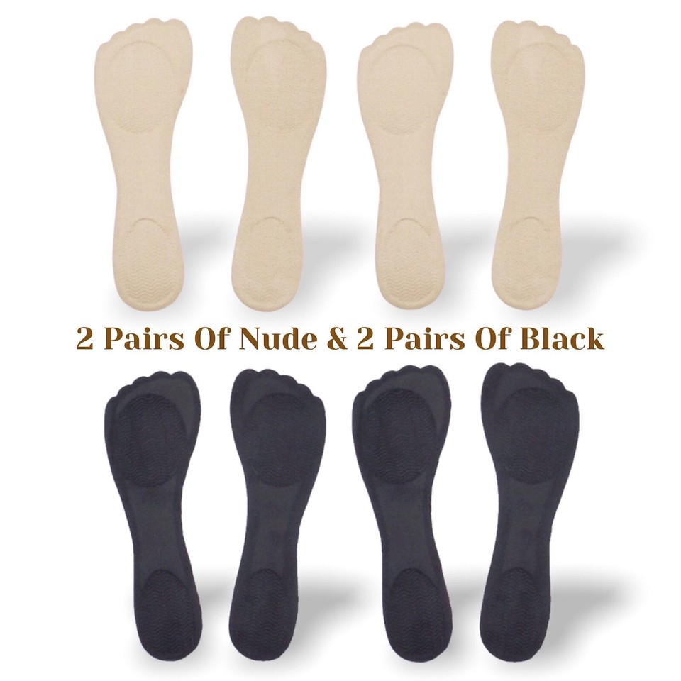 Silicone Gel Self-Adhesive Slim Inserts Insole Liners 2,3,4 Pairs For ...