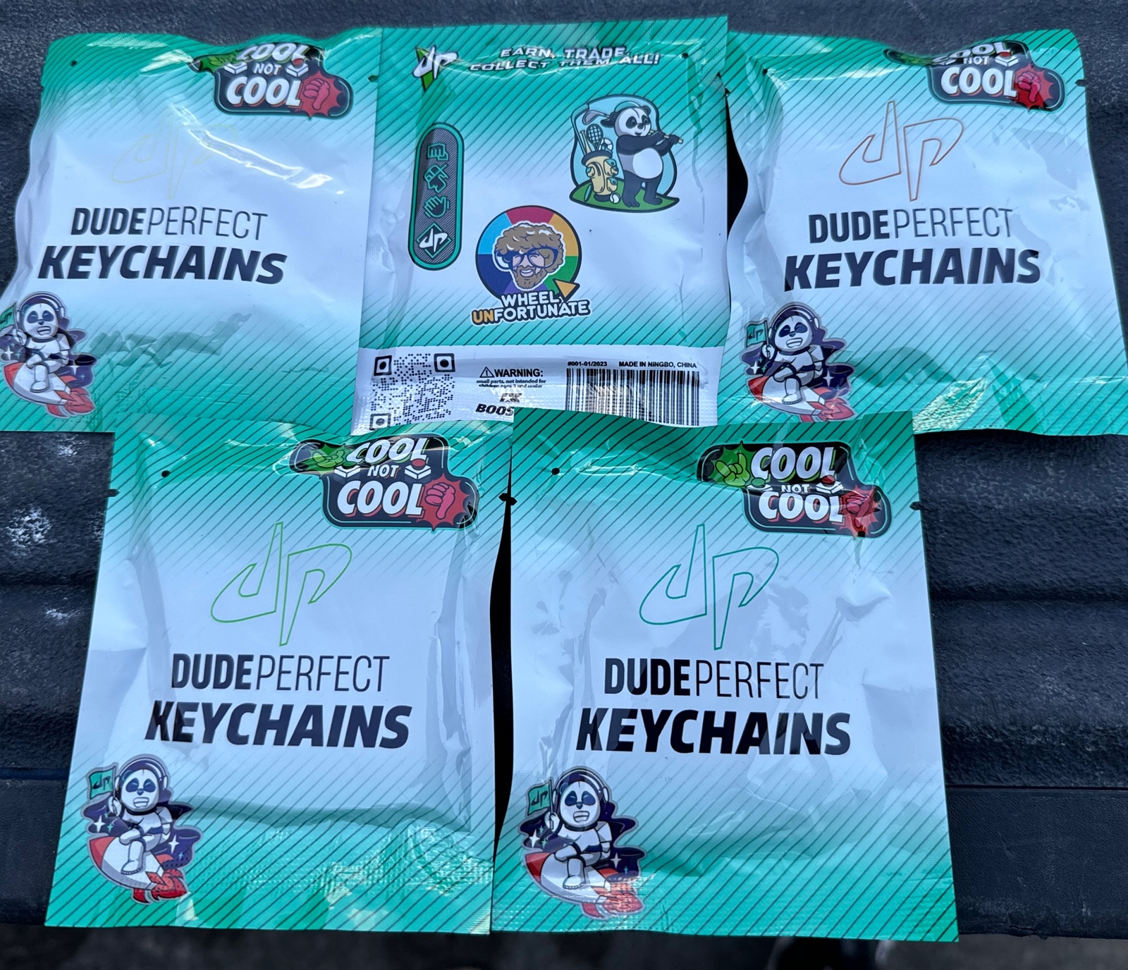 DUDE PERFECT Keychains (Lot of 5) Cool Not Cool DP KEY 016 017 018 019 ...