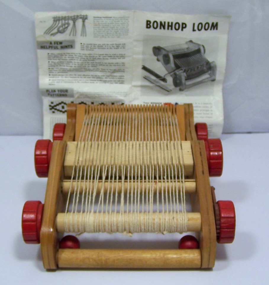 Bon Hop Weaving Loom Vintage 1950s Wooden Red Knobs Child Craft ...