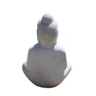 Asian Indoor Outdoor White Stone Lotus Sitting Meditate Buddha Figure ...