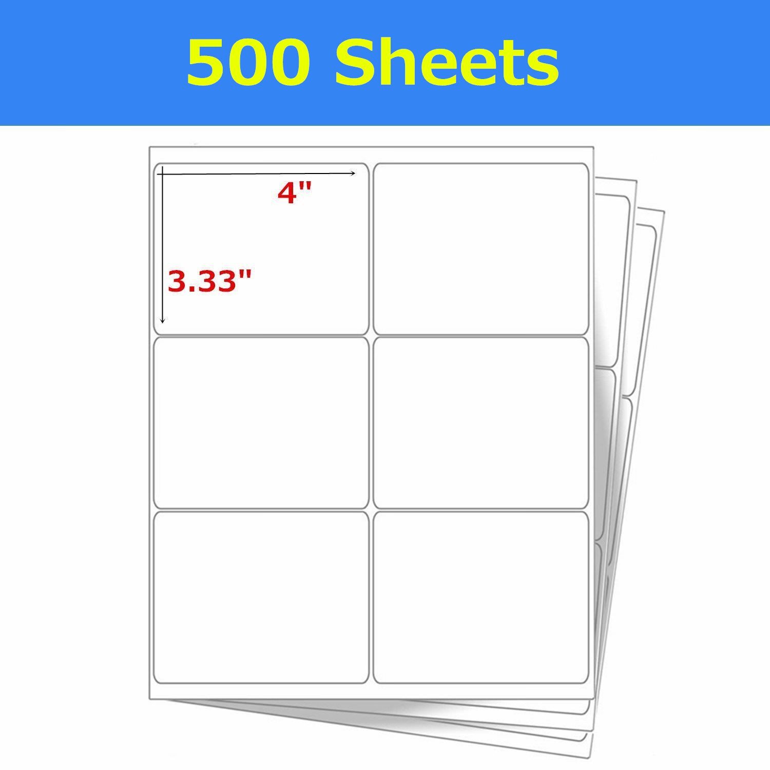 3 1/3" x 4" 3000 Labels Address Shipping Self Adhesive Ink Jet Laser ...