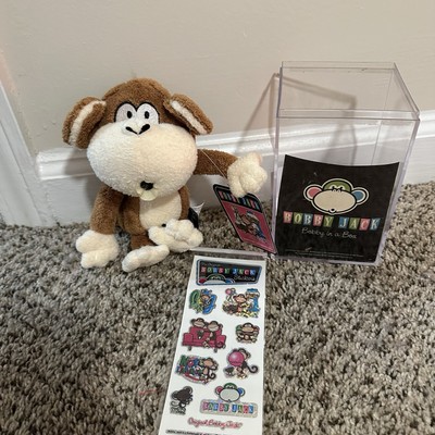 Bobby In A Box - Bobby Jack Monkey Plush Stuffed Animal w/ Stickers Y2K ...