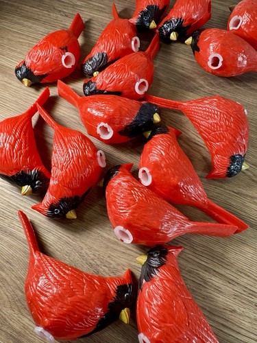 Vtg Blow Mold 15 Cardinal String Light Red Bird Covers Patio RV Camp ...