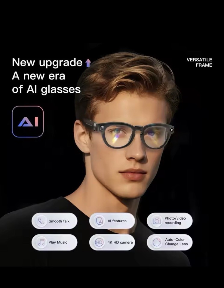 Had Smart AI Smart Glasses Men Chat GPT 800mp Camera Bluetooth Call AI ...