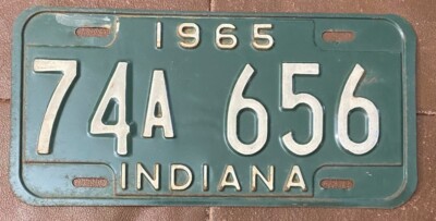 Indiana 1965 SPENCER COUNTY License Plate # 74A 656 | eBay