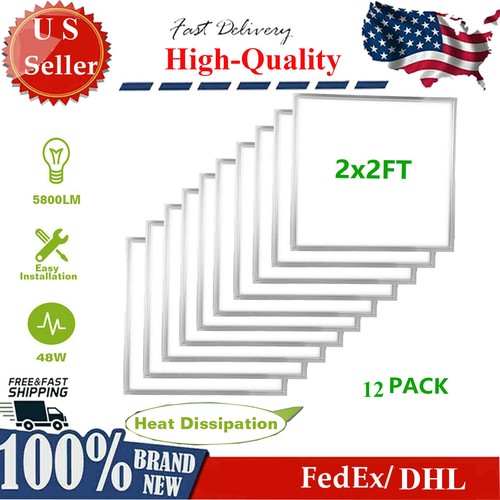 2x2FT LED Flat Panel Troffer 12Pack Light Recessed Back-Lit Drop ...