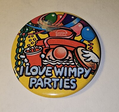 Vintage Mr. Wimpy Restaurant Pinback Button I Love Wimpy Parties #17 | eBay